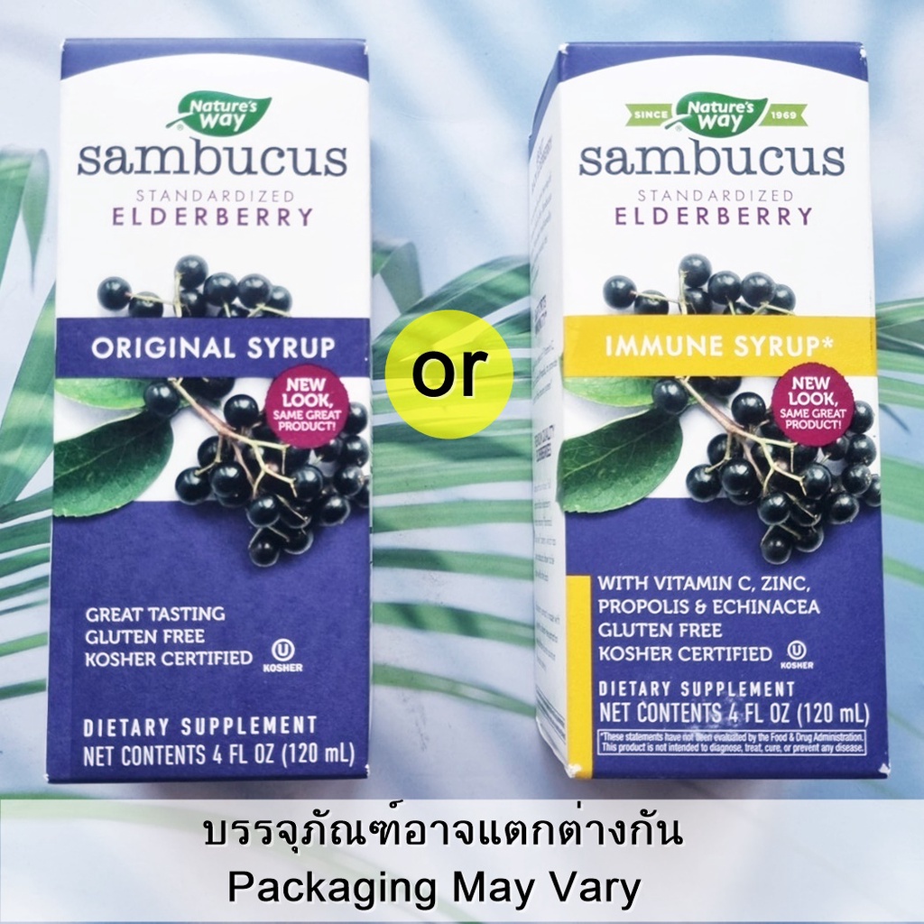 (Nature's Way®) Sambucus Elderberry Immune Syrup 120 mL สารสกัดเอลเดอร์เบอร์รี่สีดำ | Shopee ...