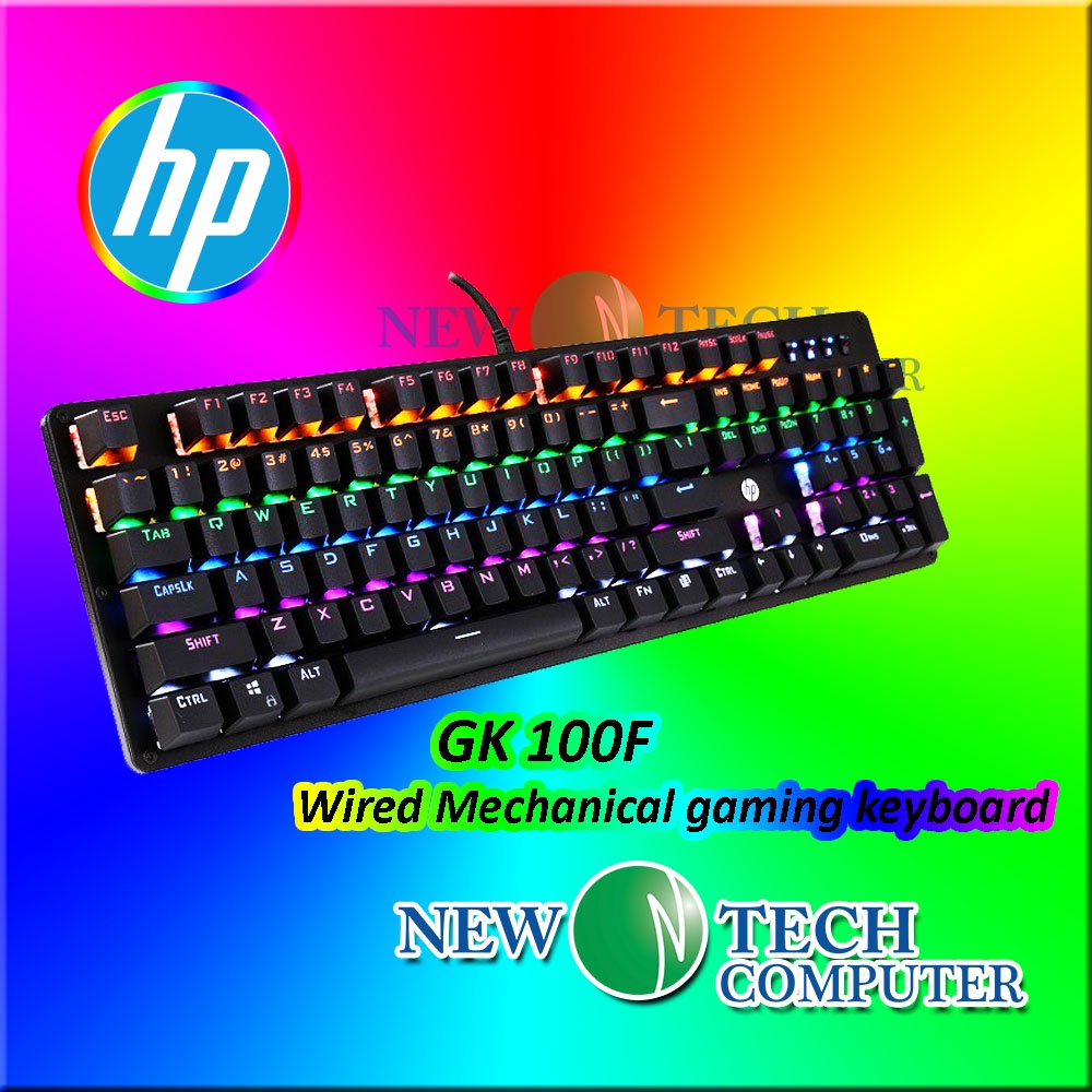 Hp GK100F REAL WIRED MECHANICAL MIXED BACKLIGHT GAMING KEYBOARD (สวิตช์สีน้ําเงิน) คีย์บอร์ด USB ...