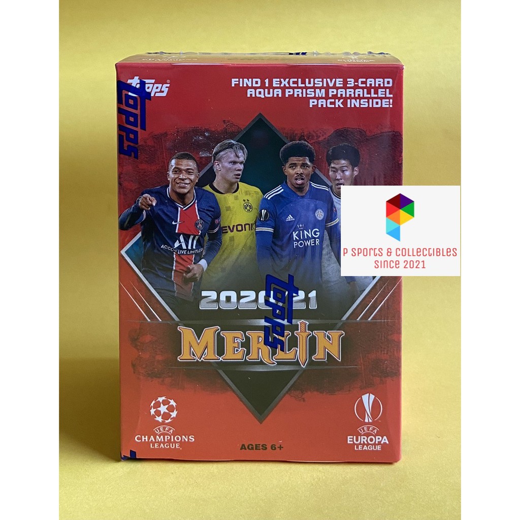 2020-21 Topps Merlin UEFA Champions League Blaster Box การ์ดสะสมฟุตบอล กล่องใหม่ซีล ของแท้ ...