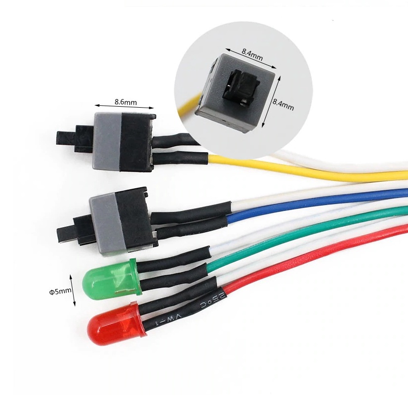 1PCs Computer Case LED Light ATX Power On Off Reset Supply HDD ...