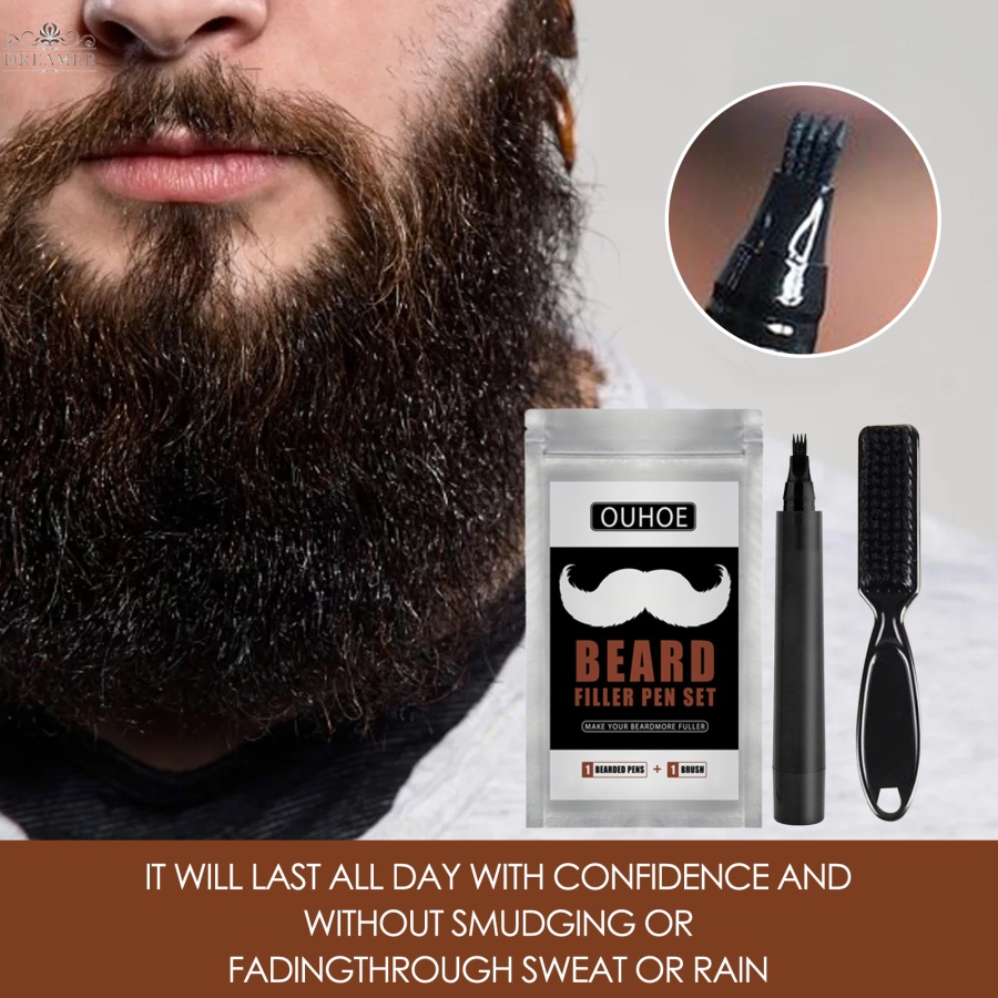 【DREAMER】Beard Filling Pen Kit Beard Pencil Filler Waterproof Moustache ...