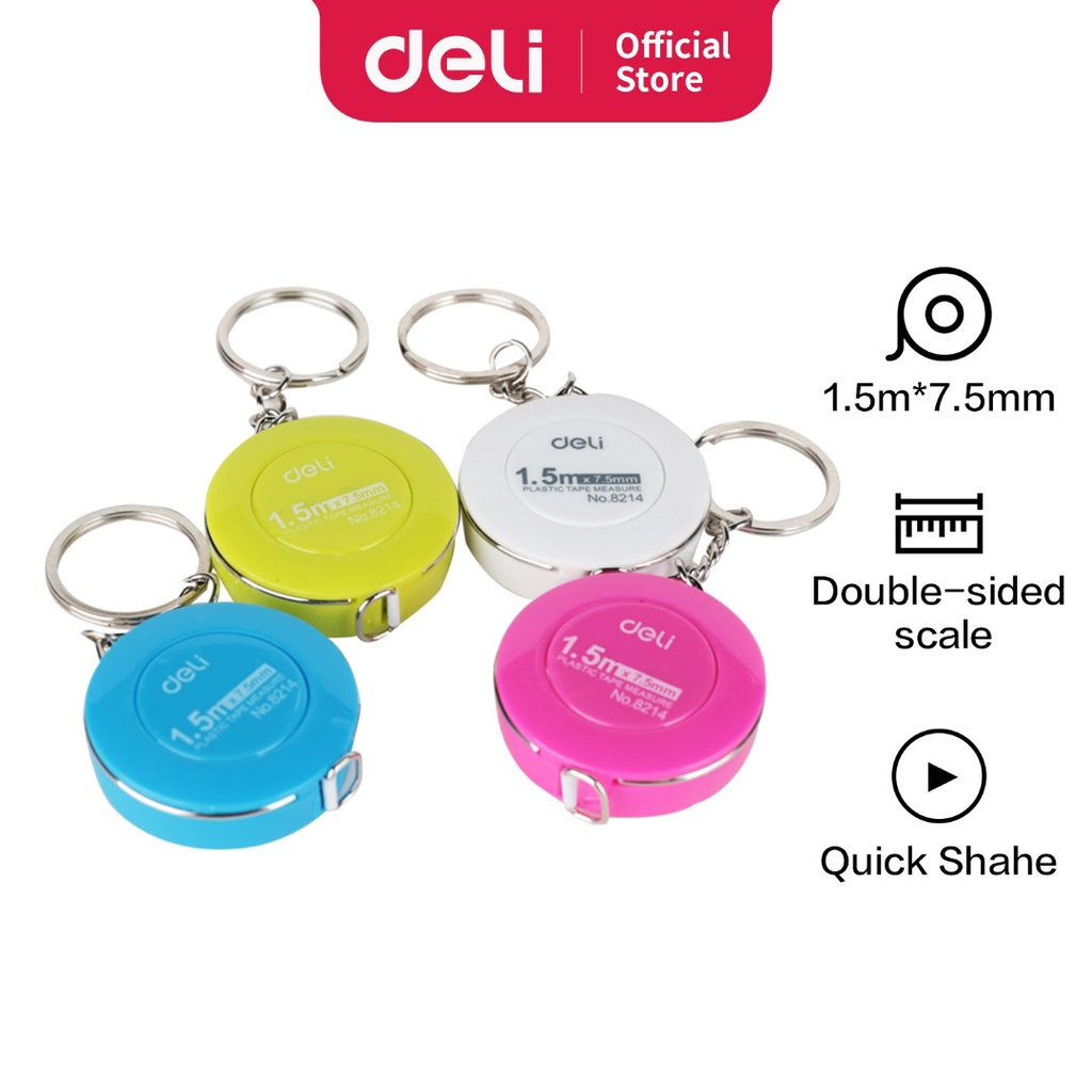 Deli Ruler 8214 Mini Measure Tape Clear Scale (7.5mmx1.5m [ ชิ ้ น ...