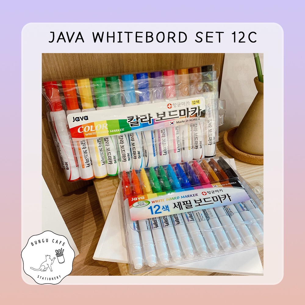 JAVA White Borad Marker SET 12C // ปากกาไวท์บอร์ด เซต 12 สี แบรนด์จาวา ...