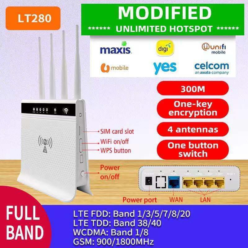 【Modified】LT280++ เราเตอร์ Wifi 300Mbps 4G Lte Cpe รองรับซิมการ์ด 11111 ... 【Modified】LT280++ เราเตอร์ Wifi 300Mbps 4G Lte Cpe รองรับซิมการ์ด 11111 ...