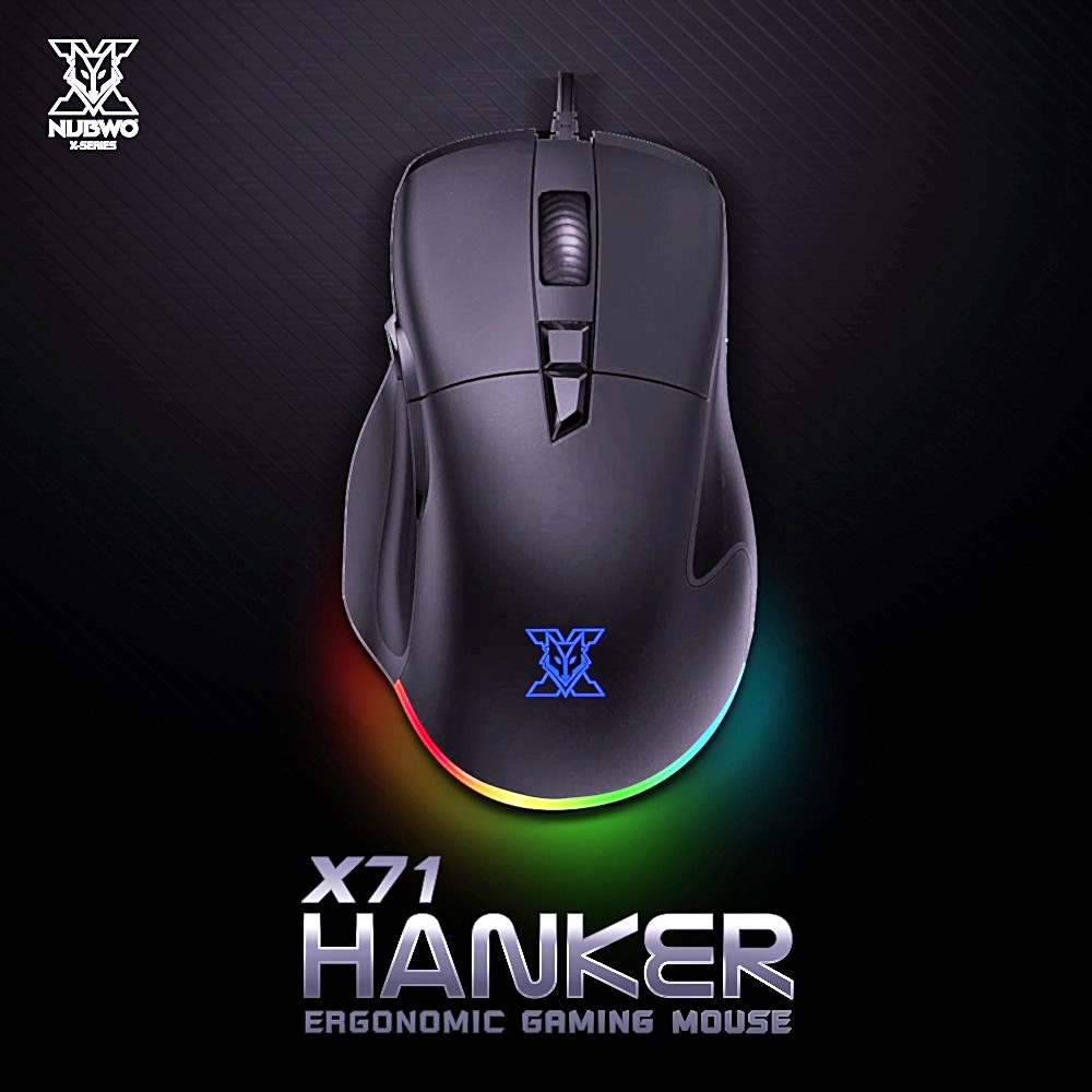 เม้าส์เกมมิ่งขั้นเทพ NUBWO X71 HANKER Macro Gaming เหมาะสำหรับเกมส์ Pub ...
