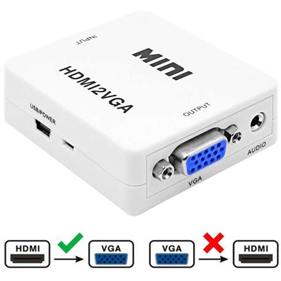 【Usb Hubs】 ตัวแปลง Mini HDMI to VGA 2 Converter กับสายเคเบิ้ล USB 1080P ...