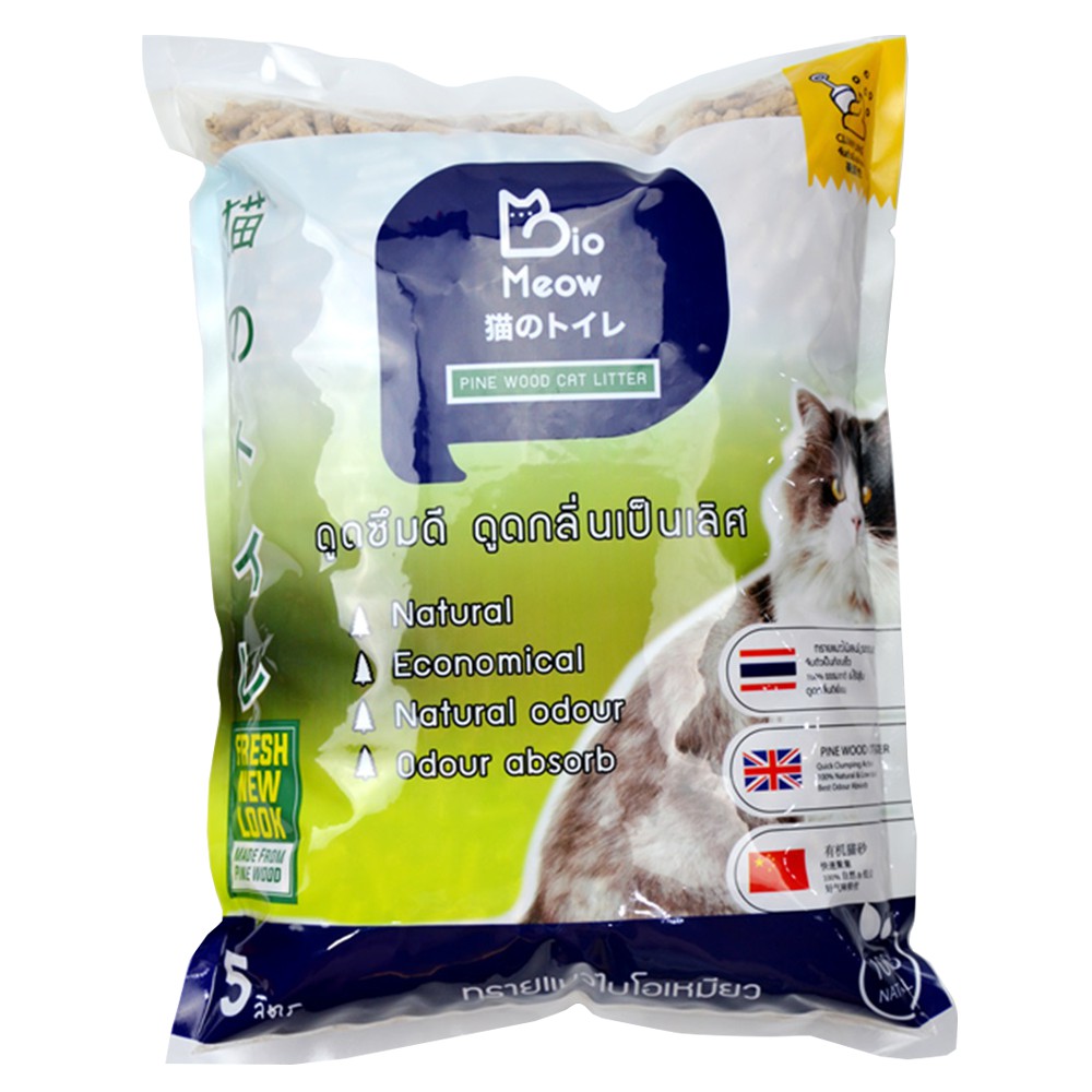Bio Meow Pine Wood Cat Litter ทรายแมวไม้สน 100% ดูดซึมซับกลิ่นได้ดี ...