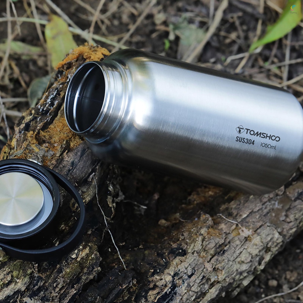 Tomshoo ขวดน้ําสเตนเลส 1050 มล. พร้อมแก้วน้ํา 750 มล. สําหรับตั้งแคมป์ ...