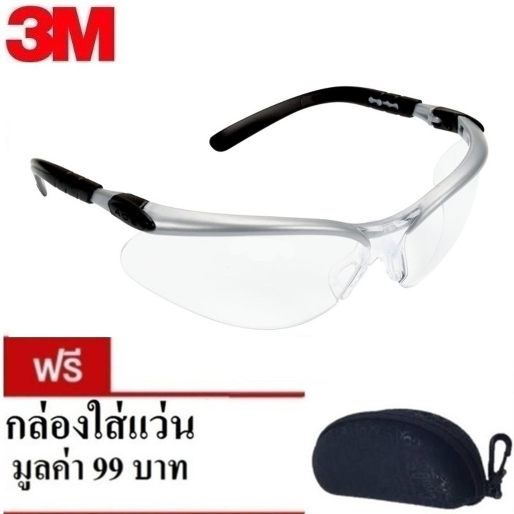 3M 11380 แว่นนิรภัย กรอบสีเทา เลนส์ใส กันรอย Safety Eyewear BX series ...