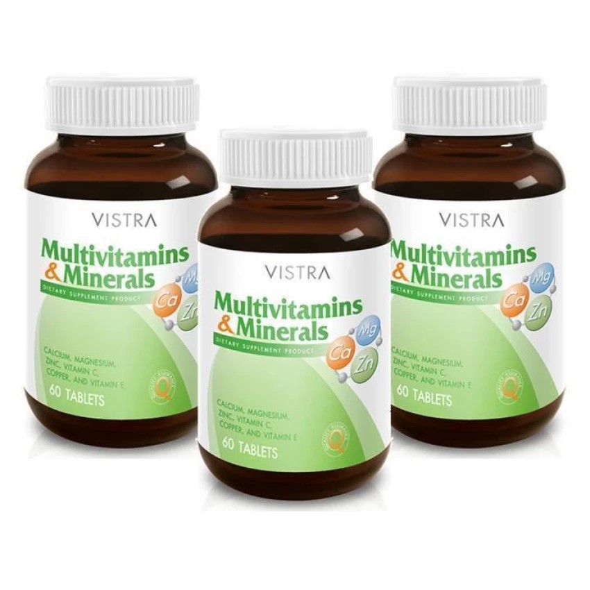 VISTRA Multivitamins & Minerals PLUS AMINO ACID 50 เม็ด (3 ขวด ...
