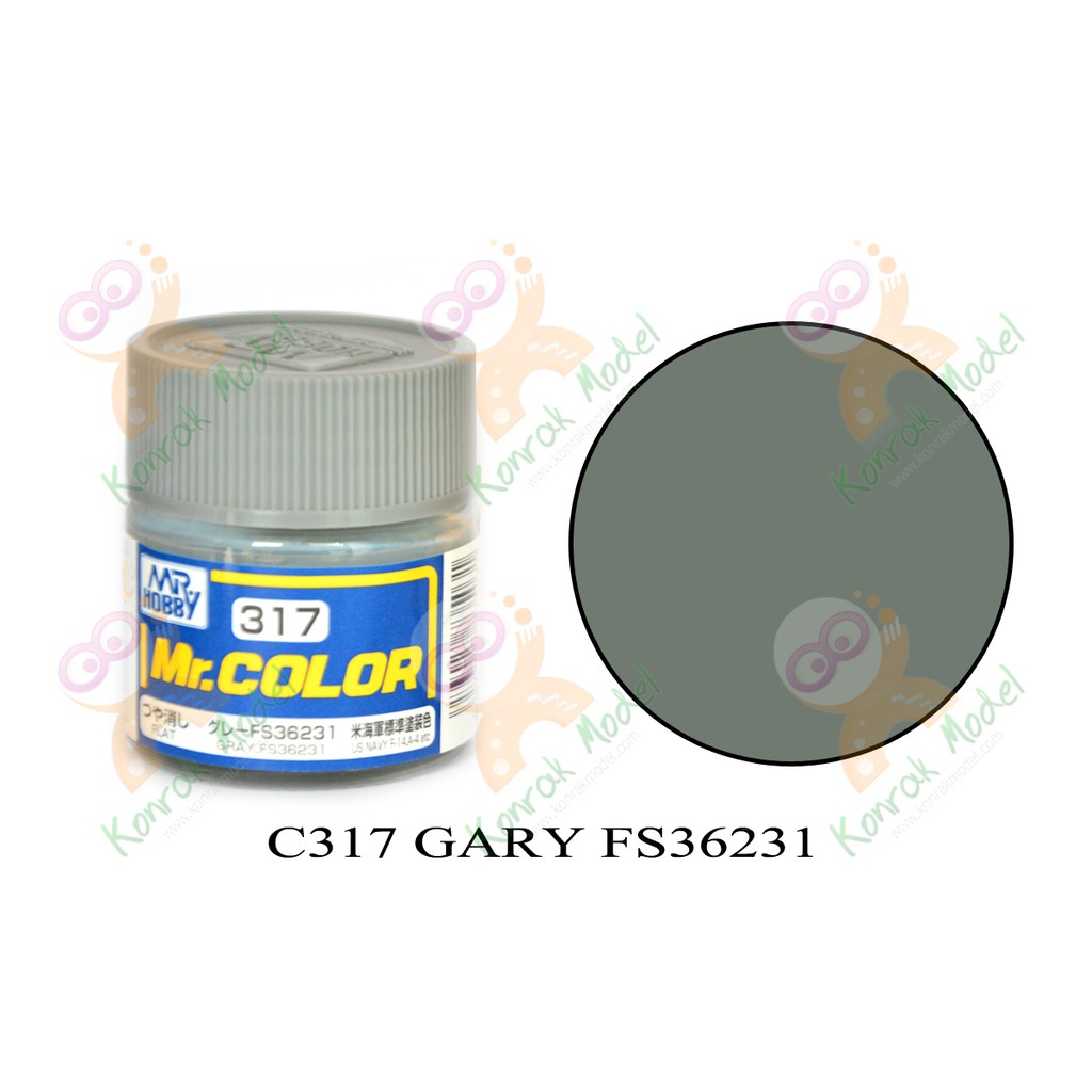 สีสูตรทินเนอร์ Mr.hobby Mr.color C317 Gray FS-36231 Semi-Gloss 10ml ...