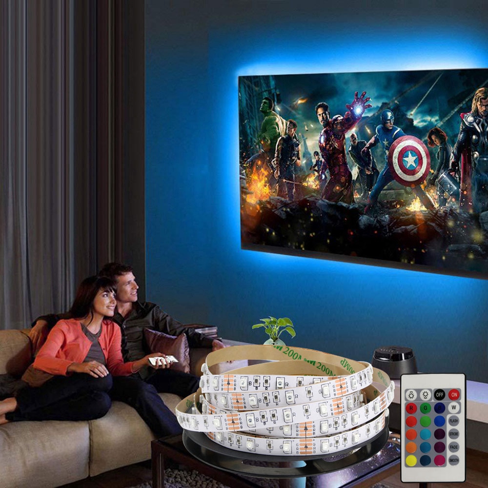 แถบไฟ LED SMD 2835 60 ดวง 1 เมตร ชาร์จ Usb สําหรับตกแต่งพื้นหลังตู้ทีวี | Shopee Thailand