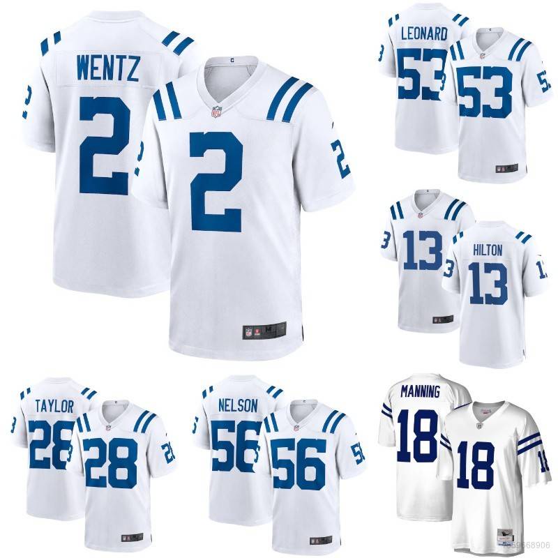 เสื้อกีฬาแขนสั้น ลายทีมชาติฟุตบอล Indianapolis Colts NFL Wentz Taylor ...