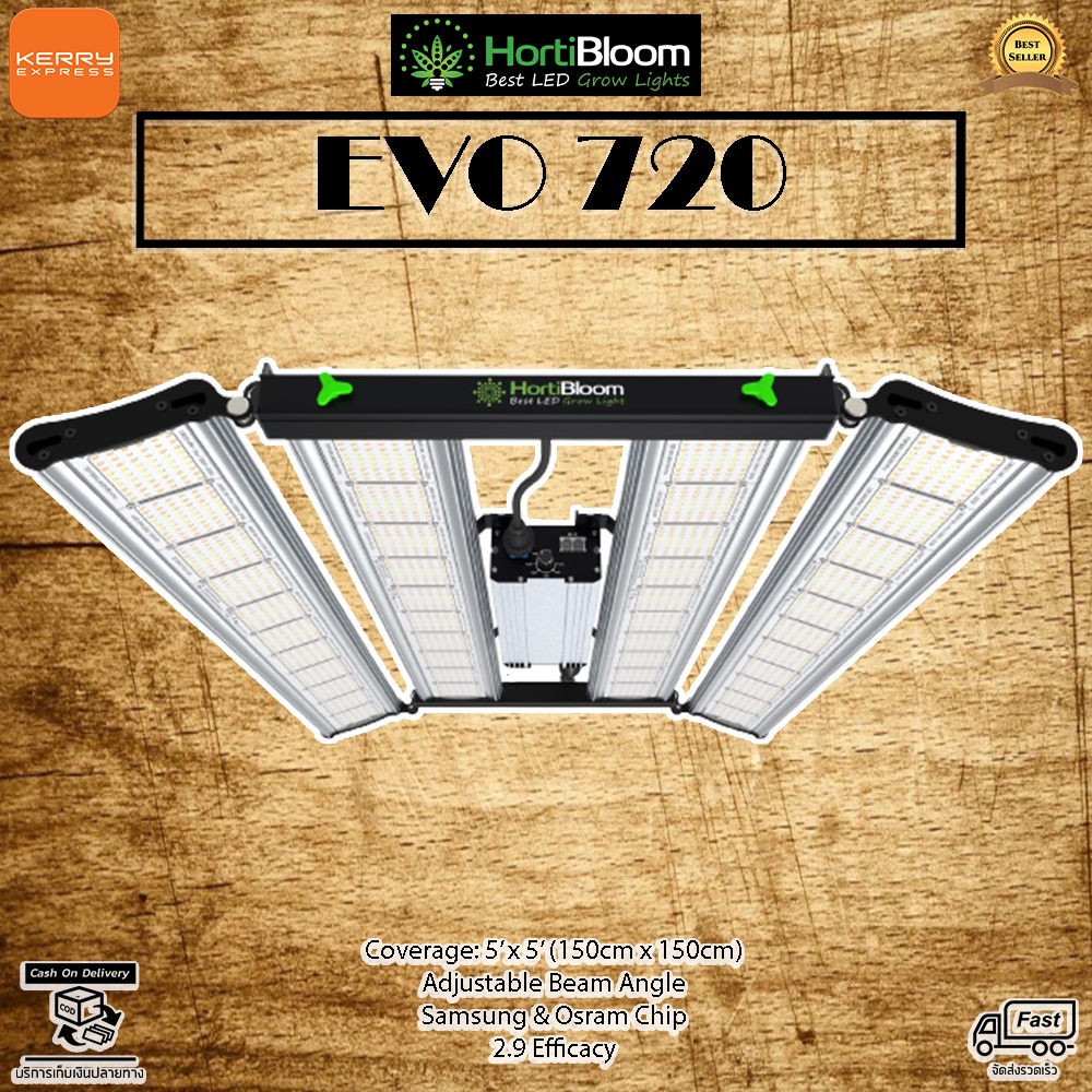 แผงไฟปลูกต้นไม้ Mega Evo 720 LED Grow Light พื้นที่ครอบคลุม 150x150 cm ...