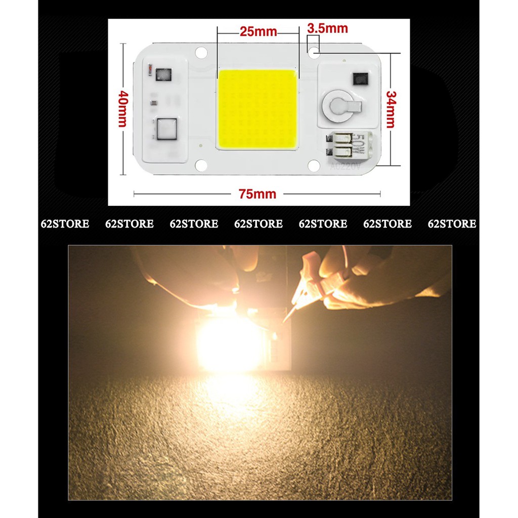 ไฟ cob led 50w 220v ต่อสายใช้ได้เลย(ไม่ต้องบัดกรี) ไฟled ไฟปลูกต้นไม้ ...