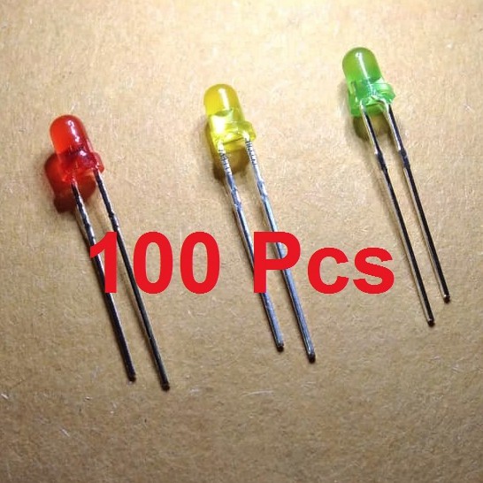 100ตัว LED 3mm 3มม ของจีน ไม่รู้่ยี่ห้อ หลอด LED F3 3mm LED 3mm ของจีน ...