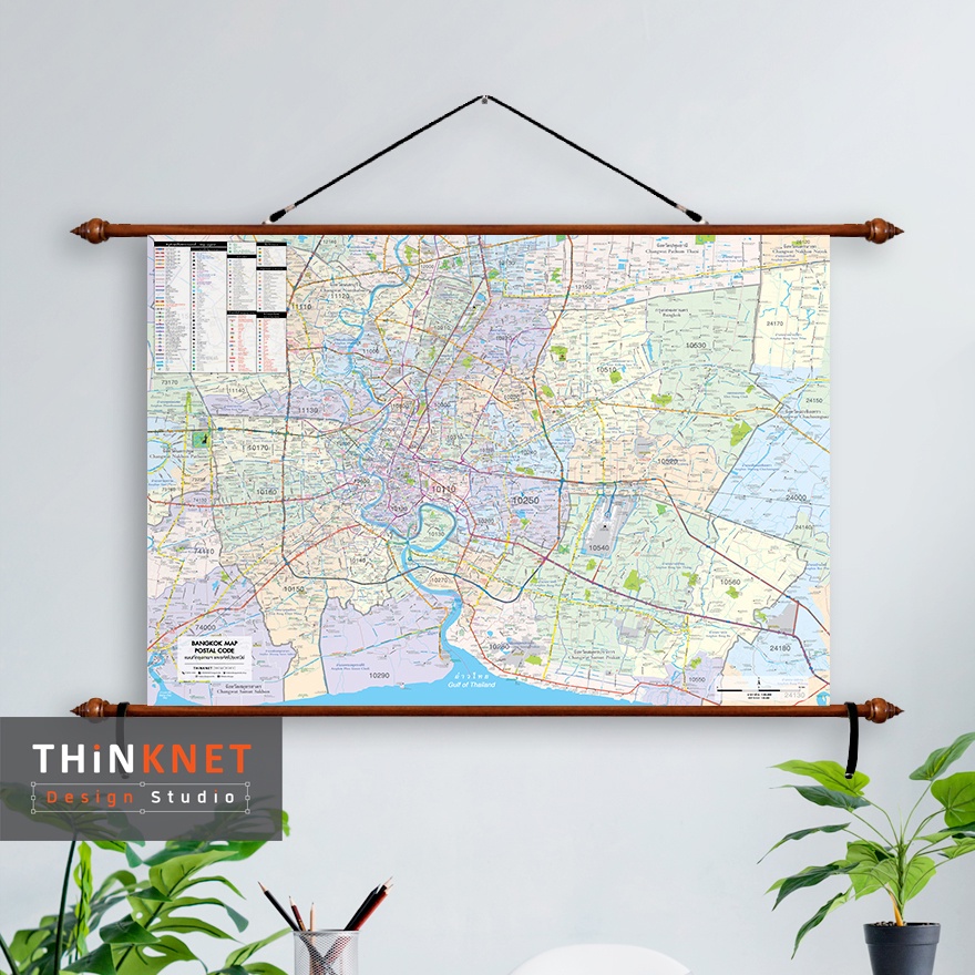 ภาพแขวนผนังแผนที่กรุงเทพฯ และรหัสไปรษณีย์ Bangkok Map and Postal Code ...
