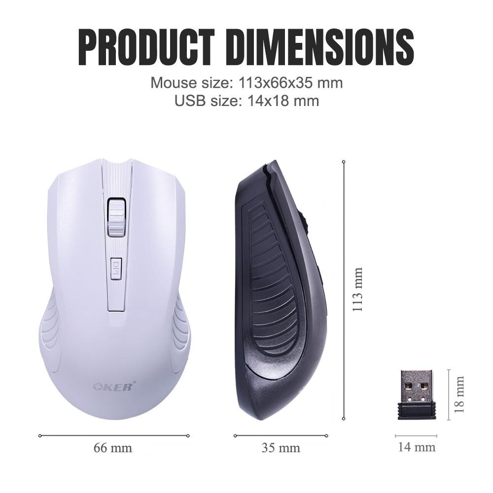 เม้าส์ไร้สาย OKER รุ่น M857 2.4G Wireless Mouse เม้าส์ใส่ถ่าน AAA 2 ก้อนแถมมากับตัวเมาส์ ...