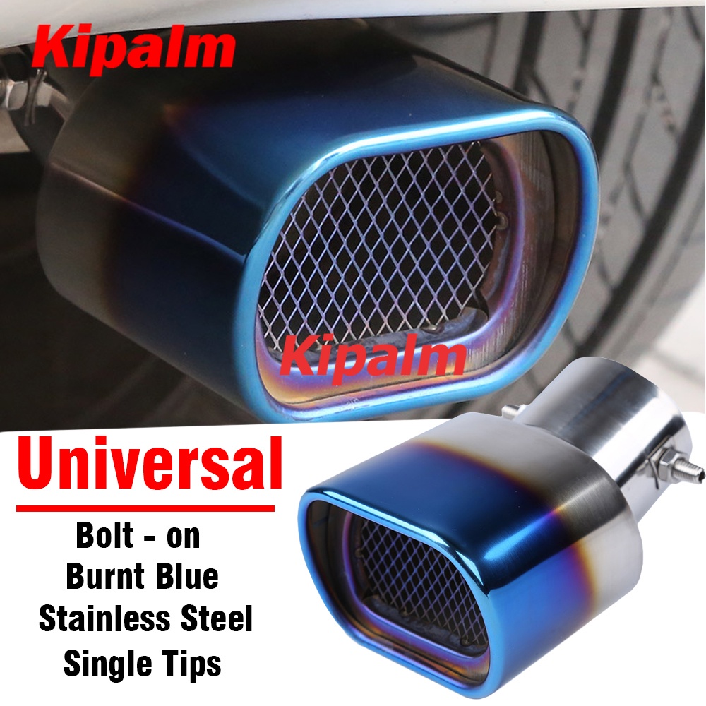 Universal Square Muffler ท่อไอเสียดัดแปลง Burnt Blue Single Outlet ตรง ...