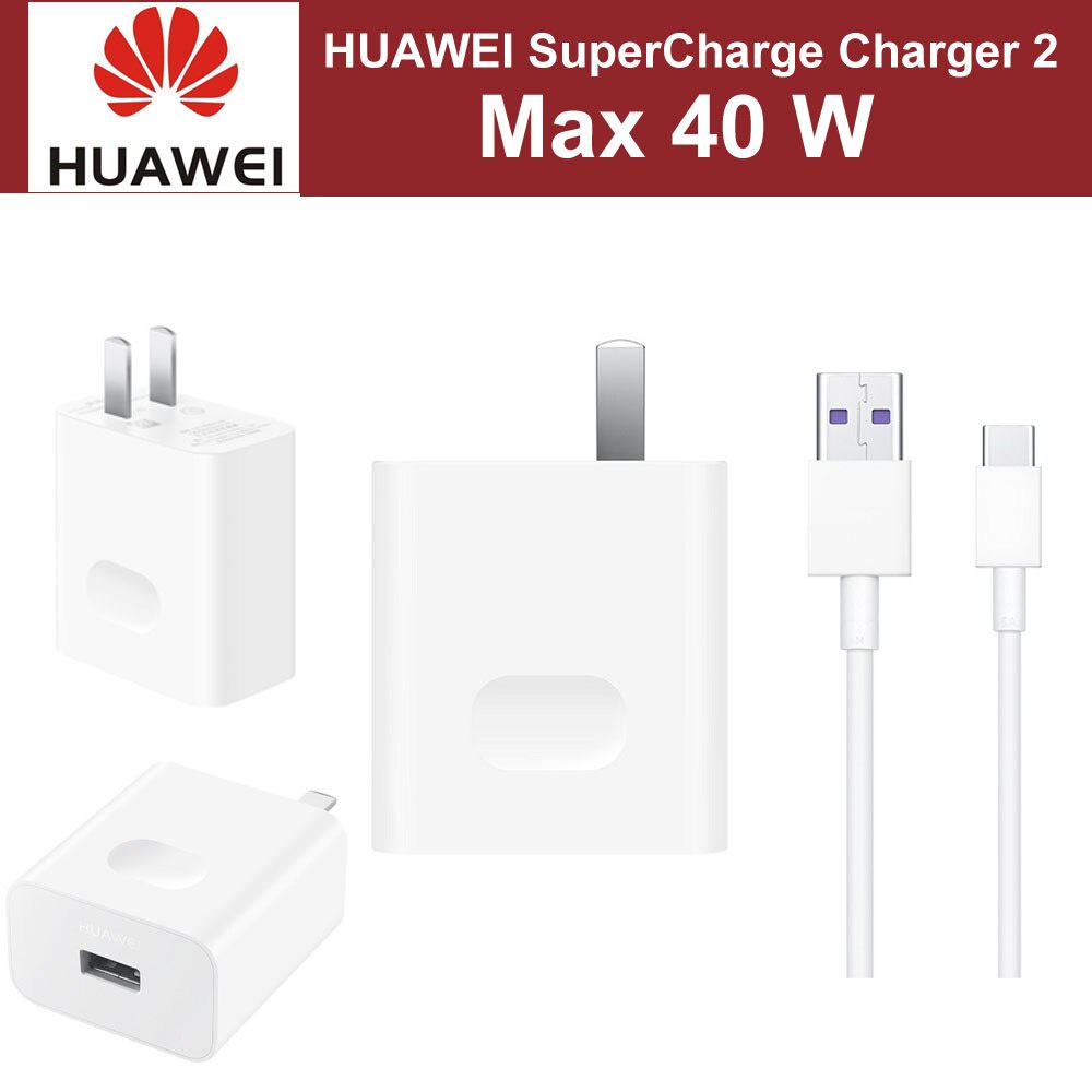 ชุดชาร์จเร็ว Huawei Super Charge 40W ของแท้ หัวชาร์จด่วน สายชาร์จด่วน USB TypeC 5A สำหรับ P30 ...