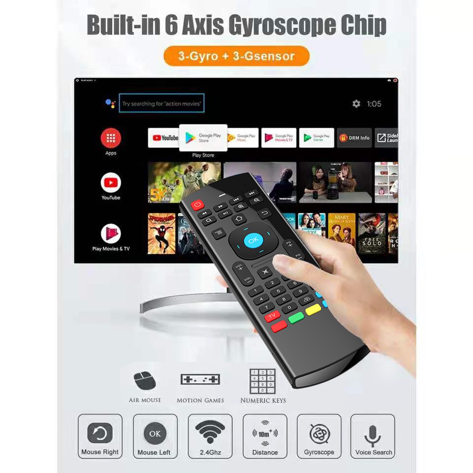 MX3 Android รีโมททีวี air mouse tv remote for TV box คีย์บอร์ด รีโมท ...