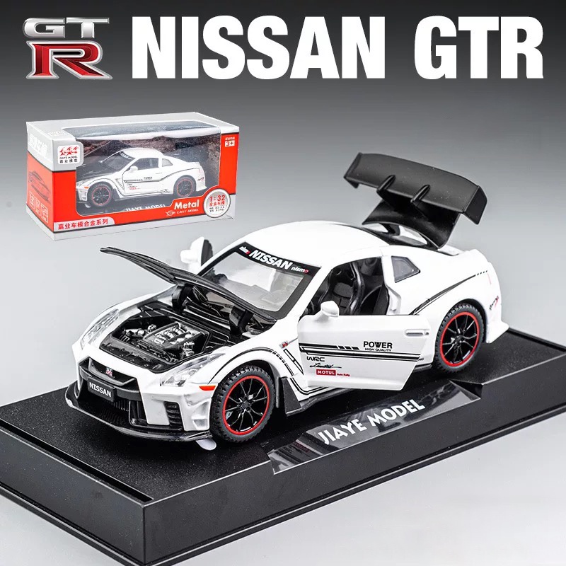 RUM1:32 Scale Nissan GTR Alloy Sports Car Model Light & Sound effect ...