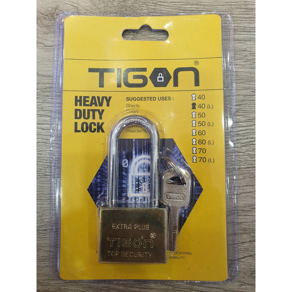 TIGON กุญแจระบบลูกปืน 30mm 40mm 50mm 60mm คอสั้น คอยาว ชุบทอง พร้อมดอก ...