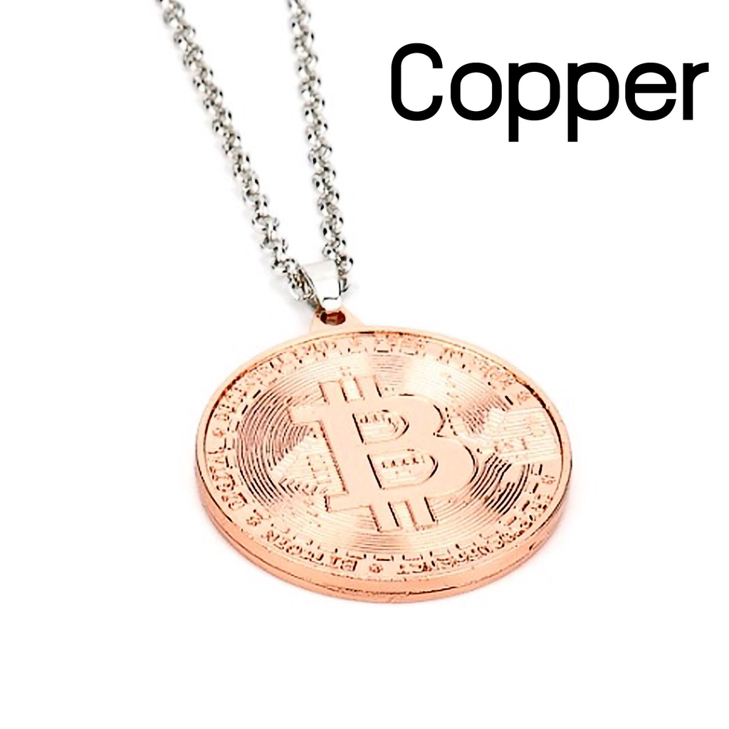 Bitcoin Necklace สร้อยคอ เหรียญบิตคอยน์ เครื่องรางห้อยคอ เสริมโชคลาภ ใน ...