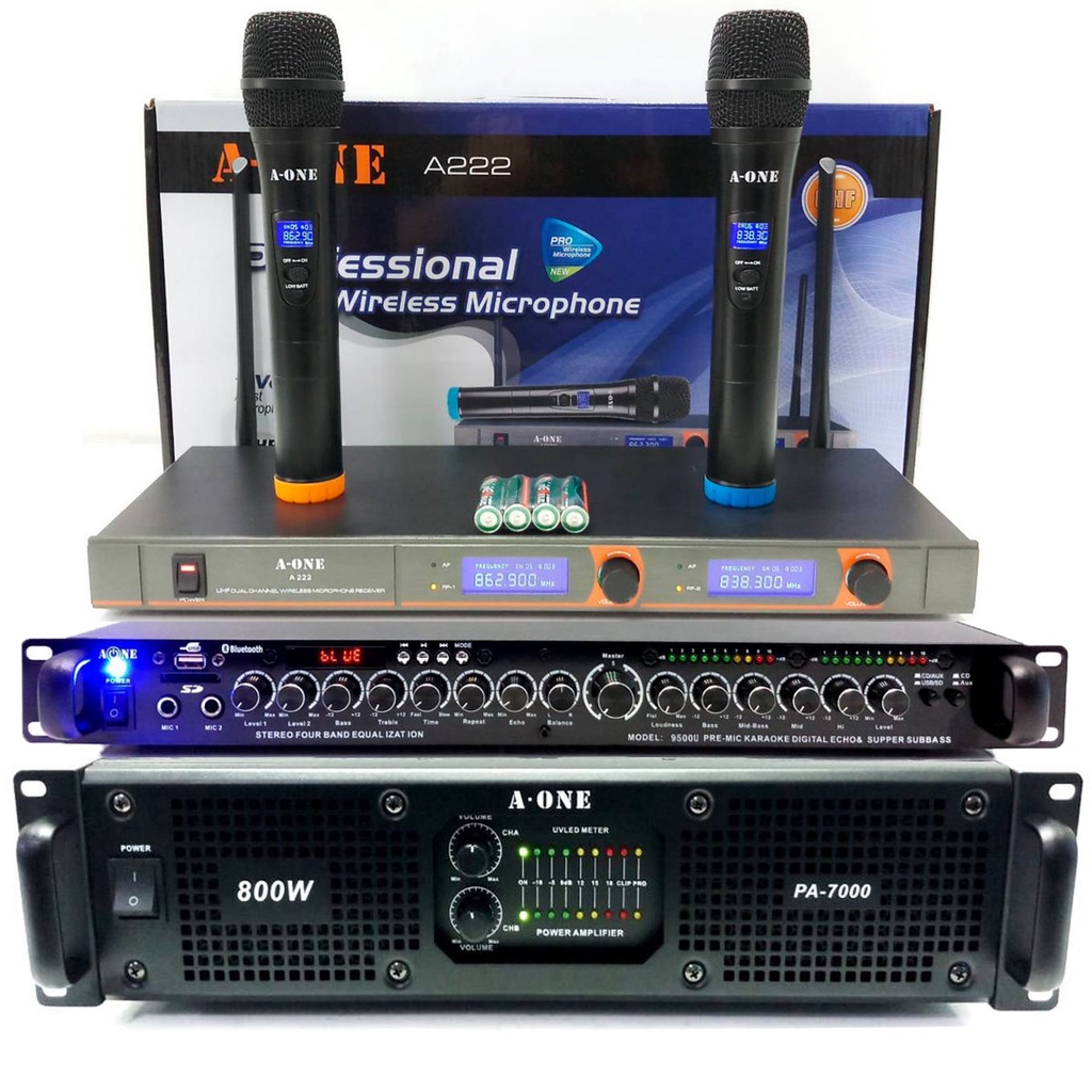 แพ็คชุค เพาเวอร์ + ปรีแอมป์+ไมโครโฟนไร้สาย/ไมค์ลอยคู่ UHF เครื่องขยาย ...