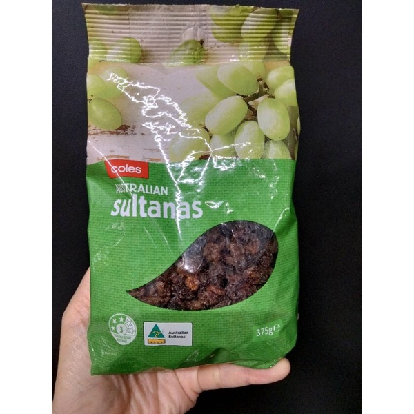 Coles Aus Sultanas องุ่นอบแห้ง โคลส์ 375 กรัม | Shopee Thailand
