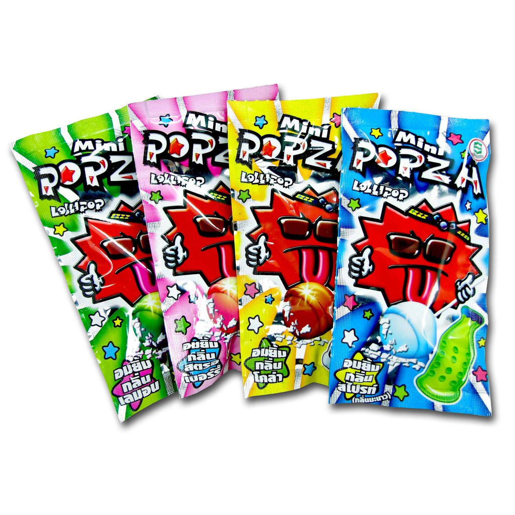 mini popza อมยิ้มรสโคล่า 12 ชิ้น มีให้เลือก รส | Shopee Thailand
