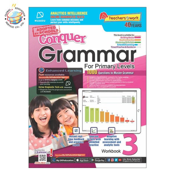 Global Education หนังสือแบบทดสอบแกรมม่า ป.3 Conquer Grammar For Primary Levels Workbook 3 ...