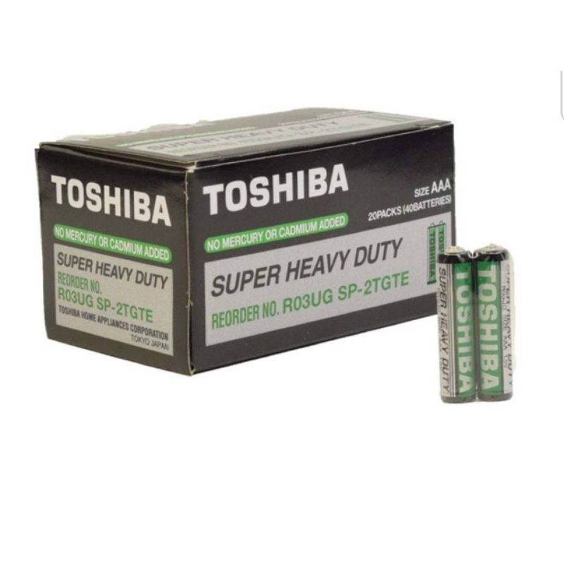 (ยกกล่อง) ถ่าน AAA, R03 Toshiba 1.5V Super Heavy Duty จำนวน40ก้อน ของ ...
