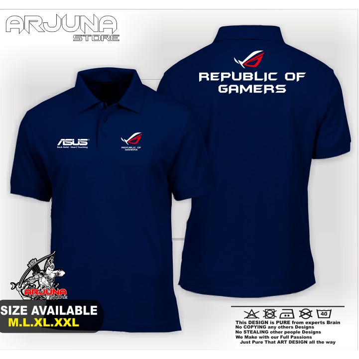 ใหม ่ Asus ROG Republic Of Gamers V2 POLO Gamers เสื ้ อยืดคอปก ...