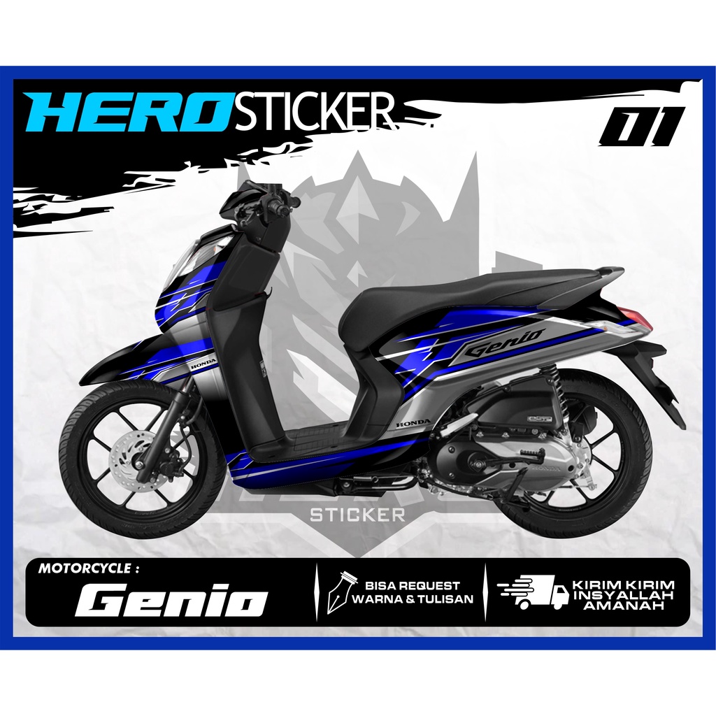สติกเกอร์รูปลอก แบบเต็มรูปแบบ สําหรับ HONDA GENIO FULLBODY-ALL NEW ...