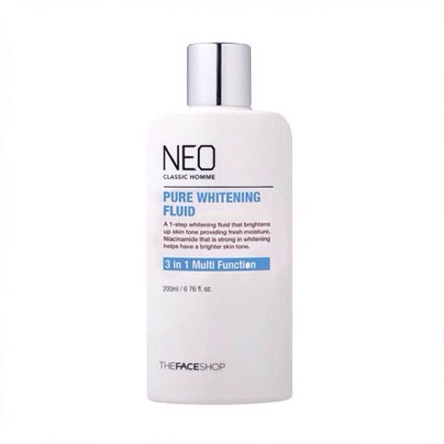 The Face Shop Neo Classic Homme Pure Whitening Fluid 200ml | Shopee ...