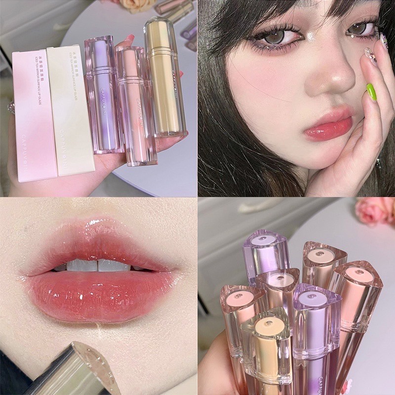 M209 Cappuvini ลิปสติก ลิปกลอสเจลลี่ ทรงสามเหลี่ยม หลอดใส | Shopee Thailand