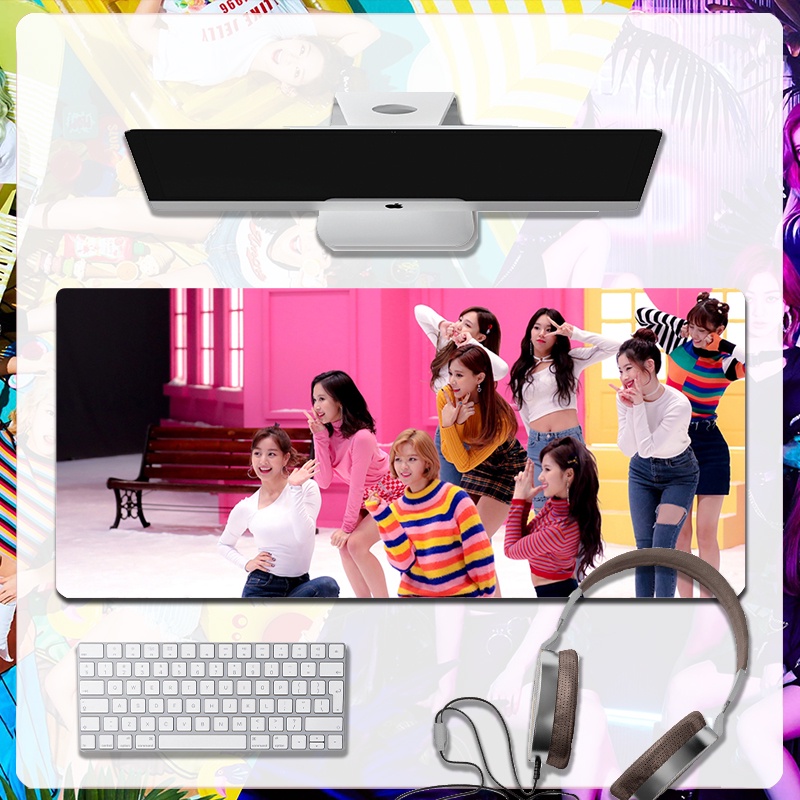 แผ่นรองเมาส์เล่นเกม K-Pop Star Twice Mouse Pad ขนาดใหญ่พิเศษกันลื่น ...