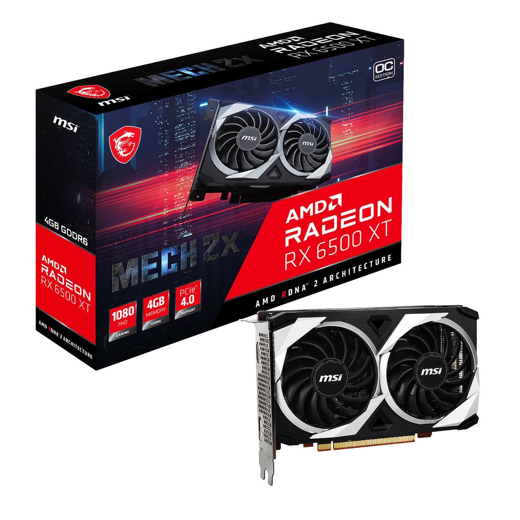 MSI Radeon RX 6500 XT MECH 2X 4G OC VGA | Shopee Thailand