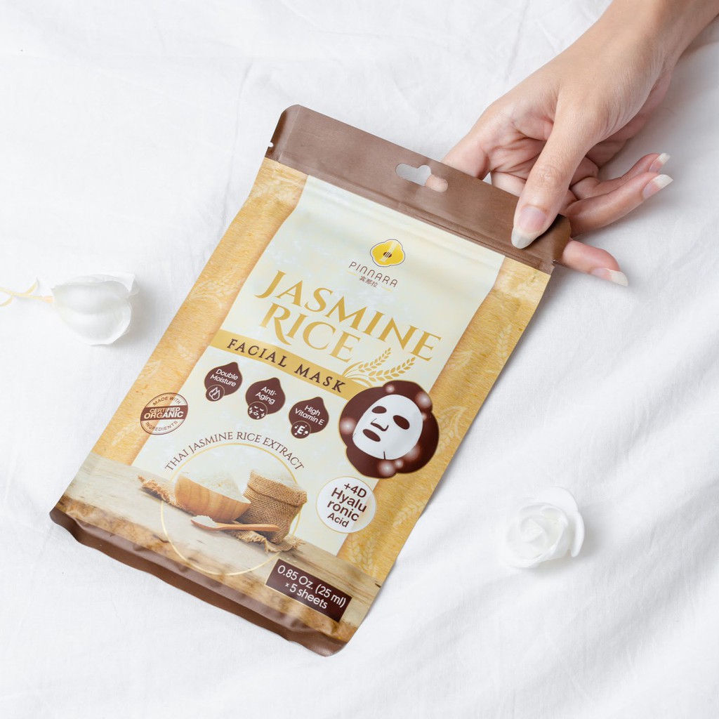 ลดราคา 50% พิณนารา จัสมิน ไรซ์ เฟเชี่ยล มาส์ก PINNARA Brand Jasmine ...