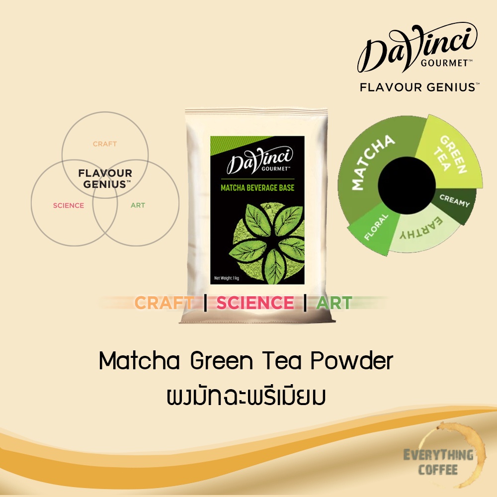 DAVINCI Matcha Green Tea Powder 1 kg 🍵🌱 ผงมัทฉะพรีเมียม | Shopee Thailand