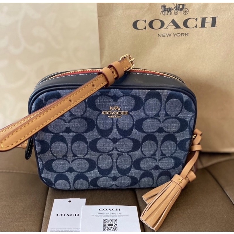 Coach denim camera bag ทรงกล่อง รุ่นใหม่ | Shopee Thailand