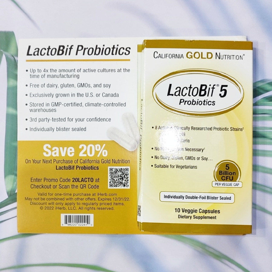 (California Gold Nutrition®) LactoBif Probiotics, 5 Billion CFU โปรไบโ ...