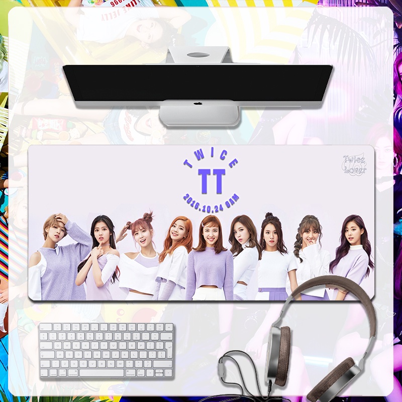 แผ่นรองเมาส์เล่นเกม K-Pop Star Twice Mouse Pad ขนาดใหญ่พิเศษกันลื่น ...