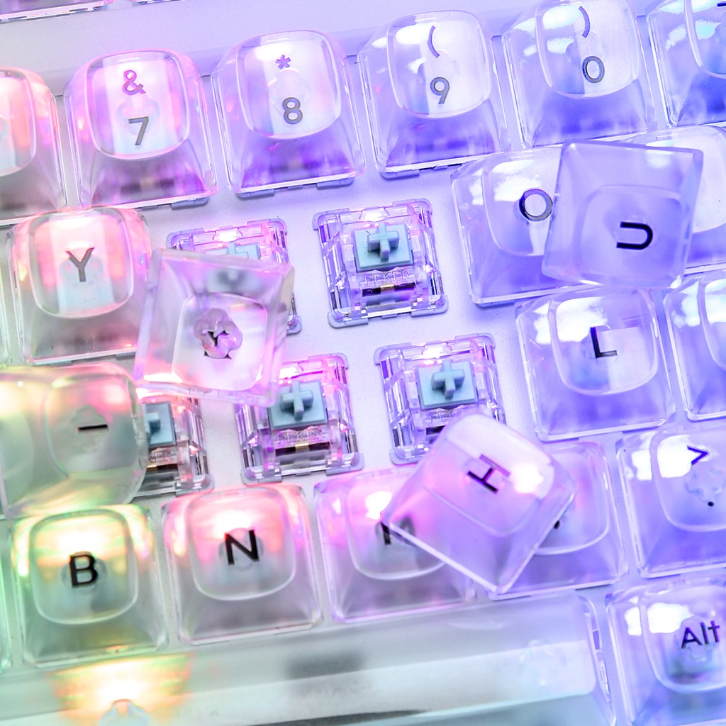 Keycap ใส ภาษาไทย 155 Keys NSA Profile Transparent Keycaps PC Material ...