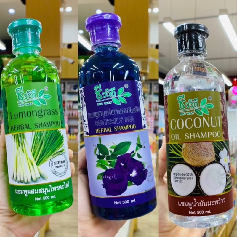 ชีววิถี แชมพู ครีมนวด 500 ml 3 สูตร Bio way shampoo/conditioner 500ml ...