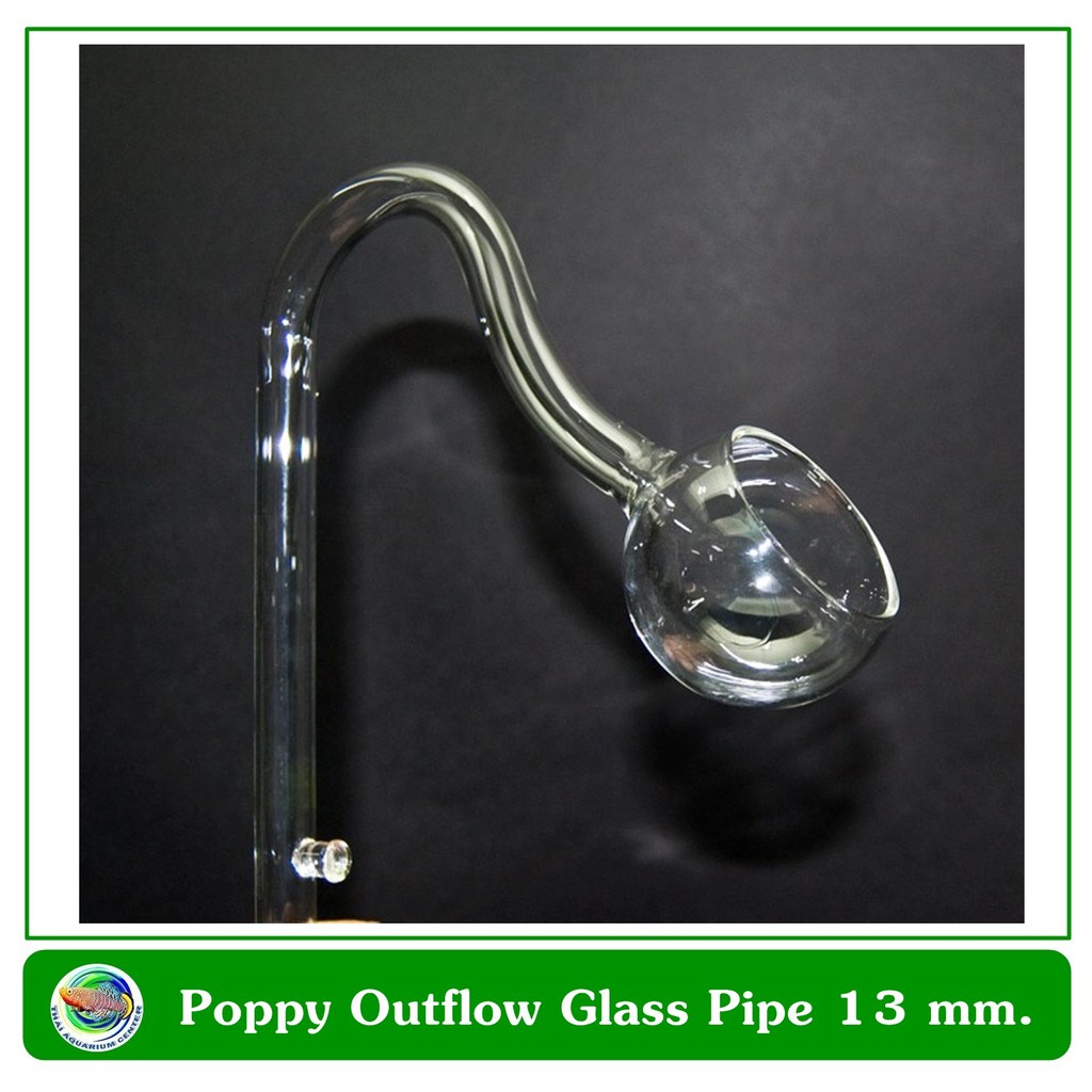 ท่อแก้วน้ำออก ทรงดอกป๊อบปี้ Poppy outflow glass pipe ขนาด 13 มม. ...