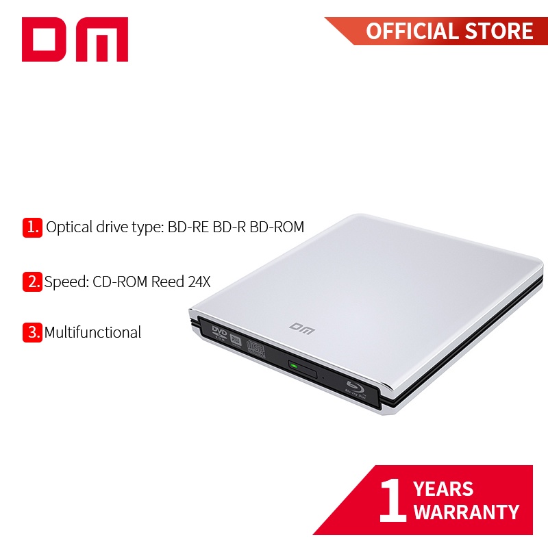 Dm DR003 ไดรฟ์บลูเรย์ภายนอก USB 3.0 | เครื่องเขียน BD/DVD/CD บางเฉียบและเครื่องเล่น 3 มิติ ...