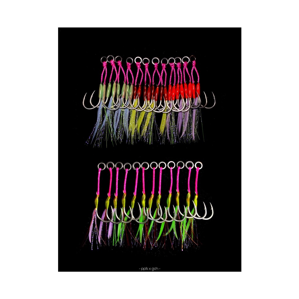 ชุดเบ็ดสำเร็จ ผูก พร้อมใช้ งาน ไมโครจิ้ก SLJ micro jig jigging ajing ...