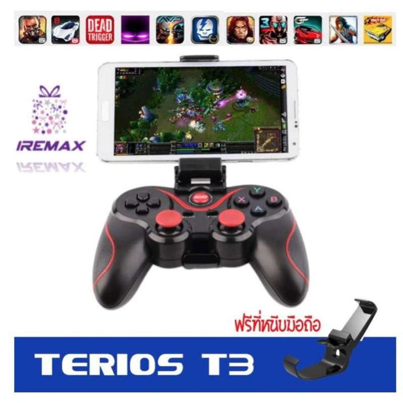 Eco T3 เกมแพด จอยเกม บลูทูธคอนโทรเลอร์ + ที่เสียบโทรศัพท์ สำหรับ Android Smartphone/ TV Box ...